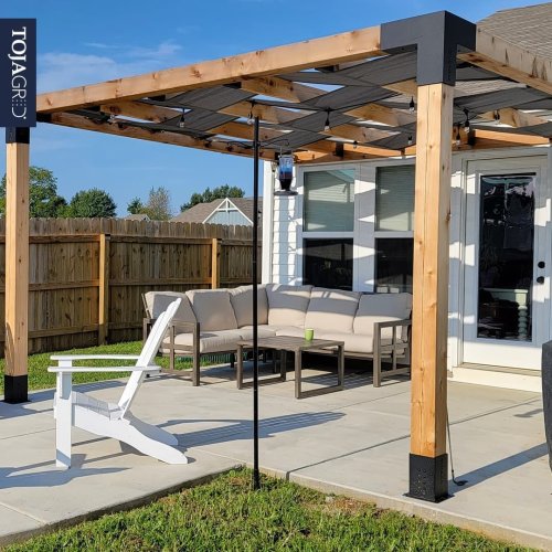 Toja Grid Single Pergola Kit For 6x6 Wood Posts With KNECT, 48% OFF