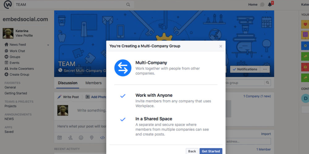 First Glimpse at Facebook Workplace - Embedsocial