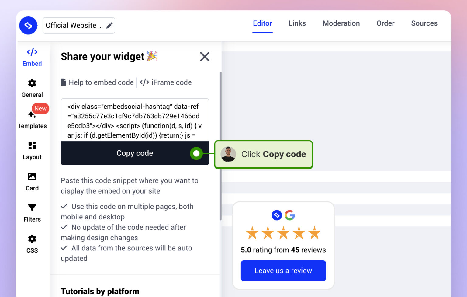 How to Embed a Google Reviews Badge: A Step-by-Step Guide - EmbedSocial
