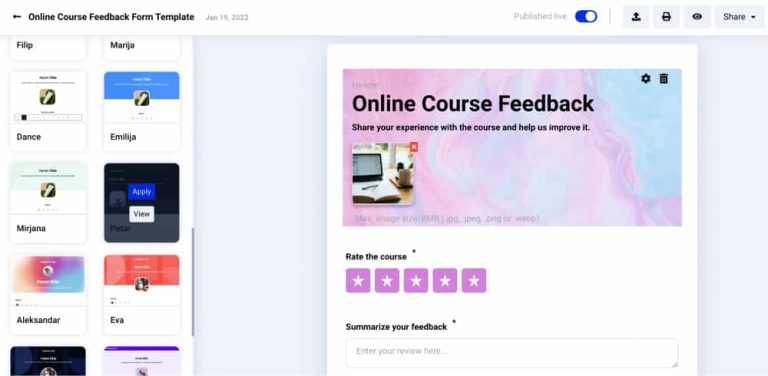 Course Evaluation Forms for Social Media Course Creators