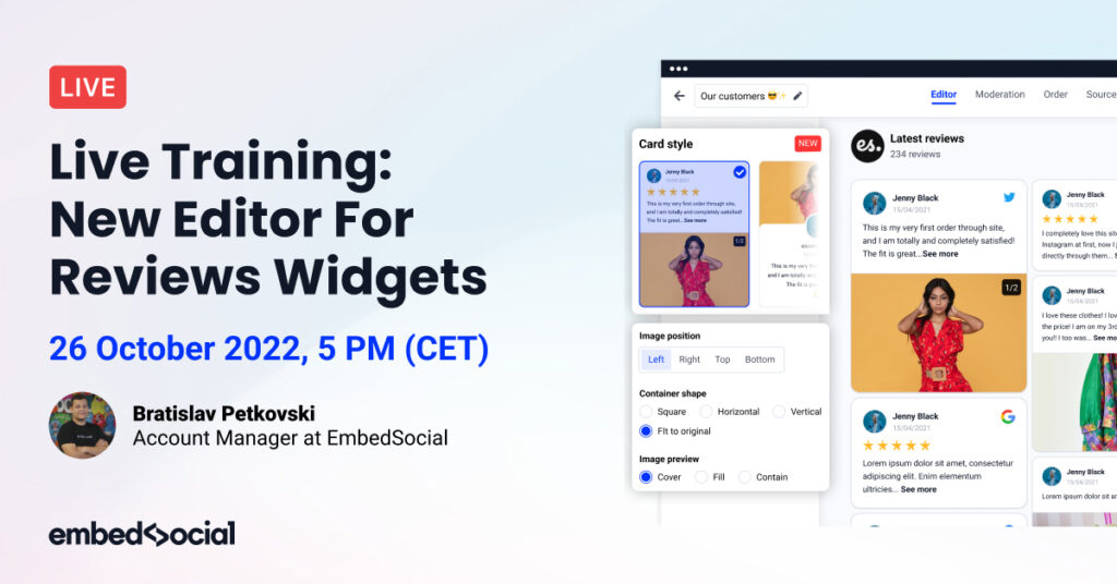 Attend A Live 101 Training of the New Reviews Widgets Editor
