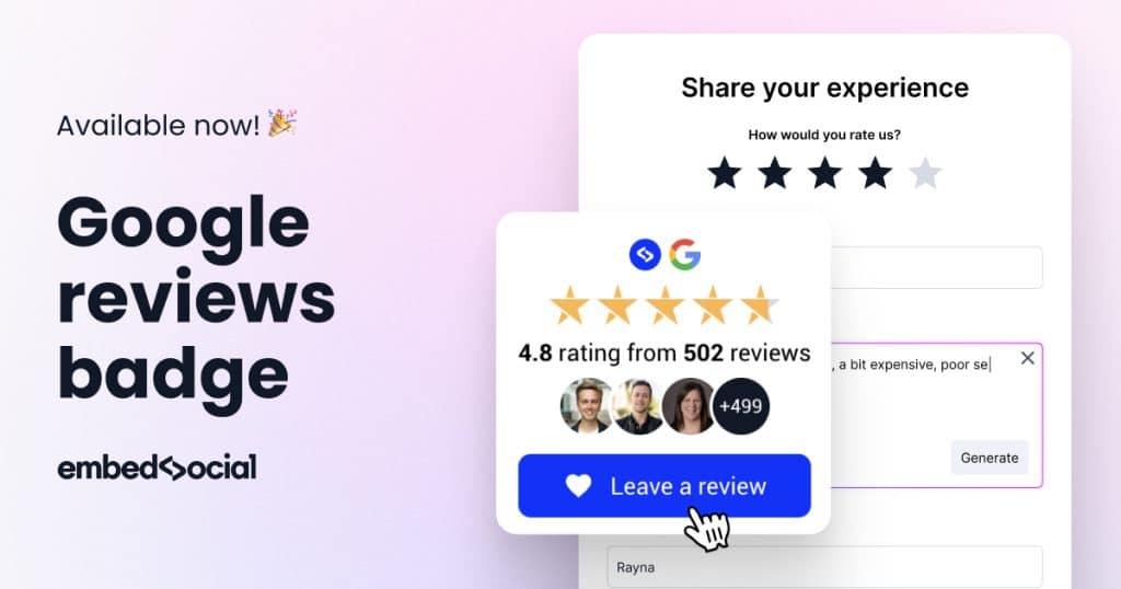 Get Your 5-Star Google Reviews Badge Here! - EmbedSocial