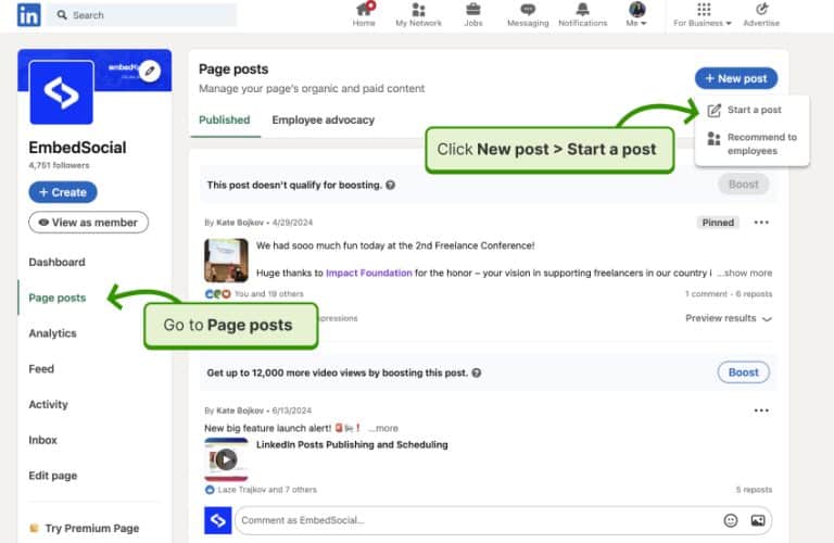 How to Schedule Linkedin Posts With Ease in 2026 - EmbedSocial